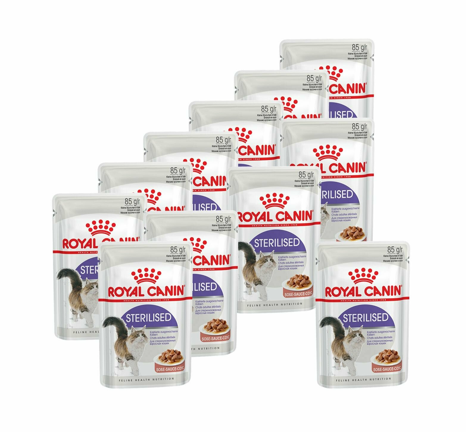 Royal Canin Sterilised влажный корм стерилизованных кошек кусочки в соусе, в паучах - 85 х 12 шт.