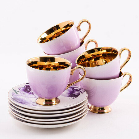 Чайный набор 12 предметов 200мл фарфор премиум LR 60314 KSMB-60314