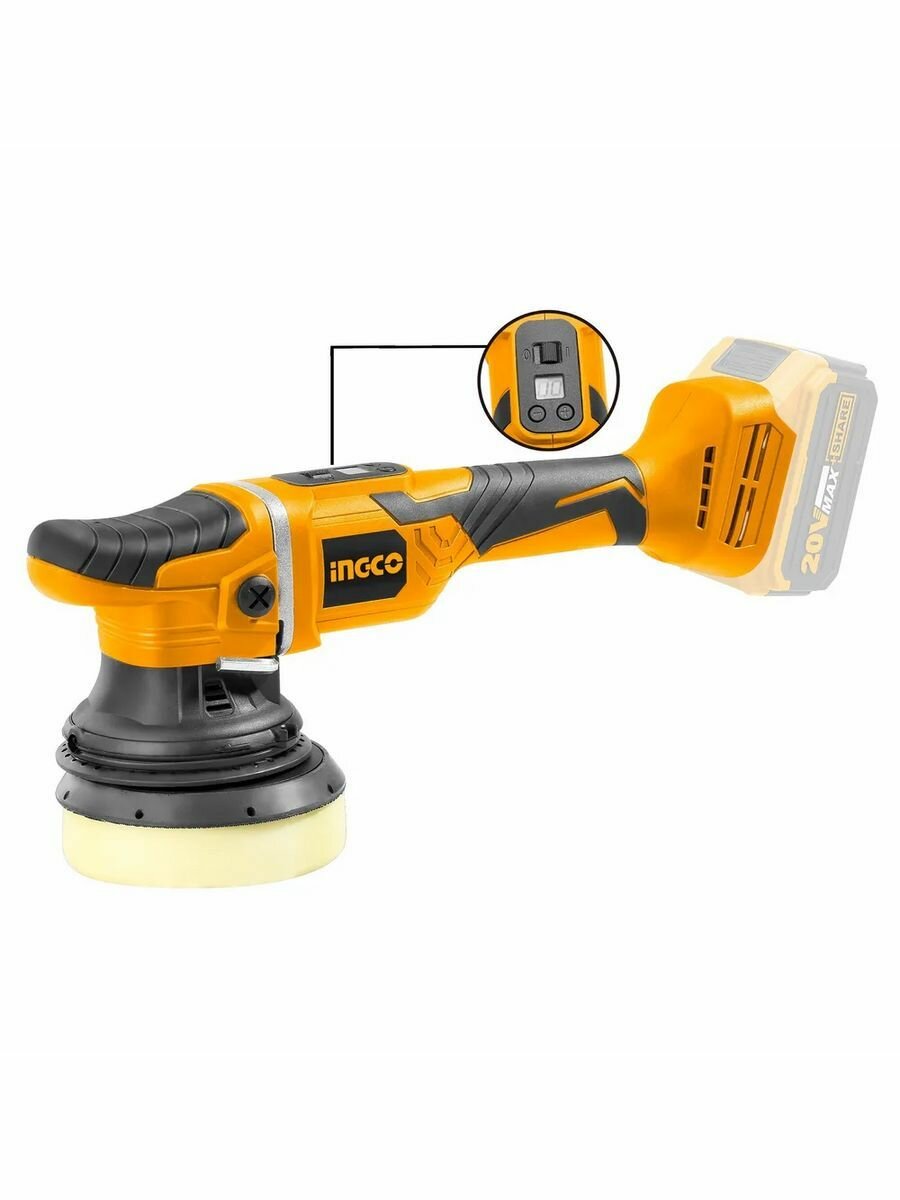 Машина полировальная аккумуляторная 125мм 20В INGCO APLI2002