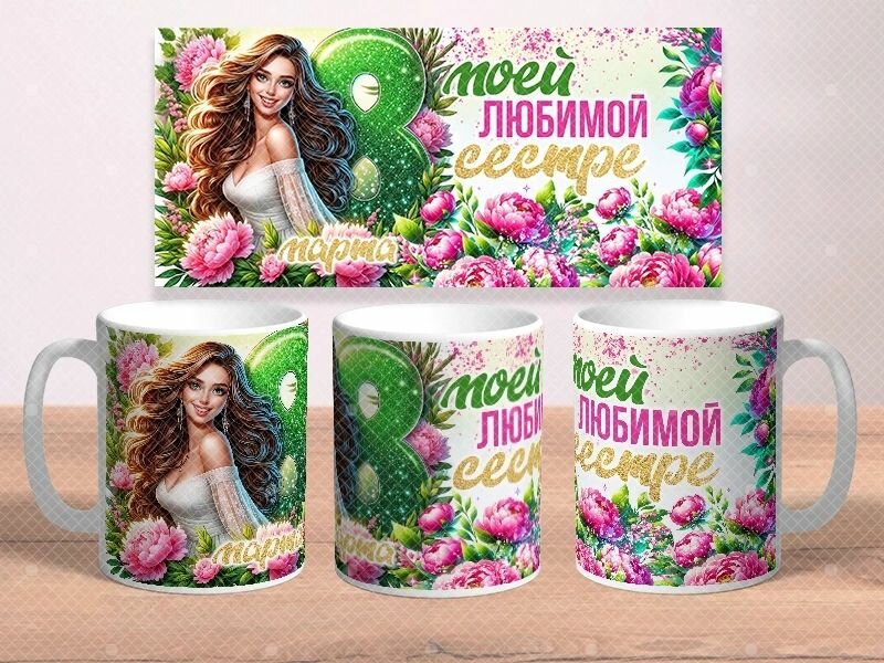 Кружка, с 8 марта любимая сестра