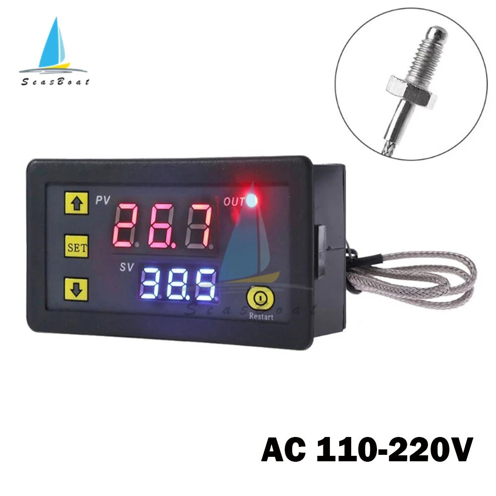 Терморегулятор цифровой K-типа AC 110-220V