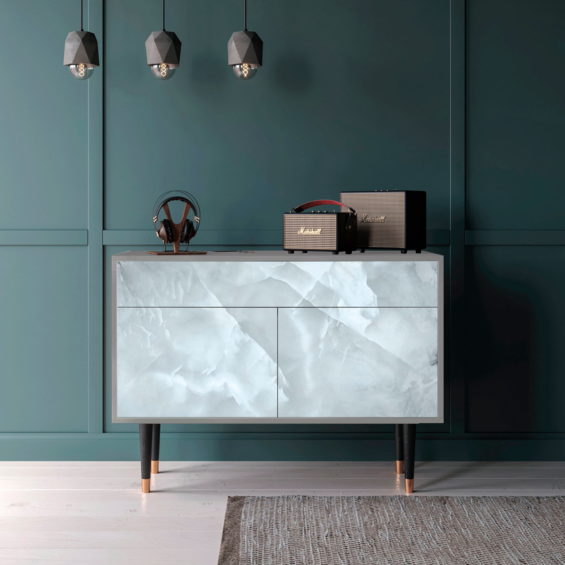Комод - STORYZ - BS4 The Onyx, Размер - 115 x 85 x 48 см, Цвет корпуса - Серый