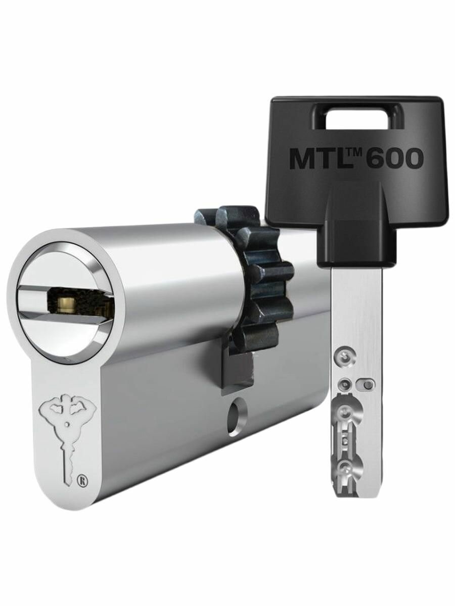 Цилиндр дверной Mul-T-Lock MTL 600(76 мм 38*38) ключ-ключ , никель, шестеренка