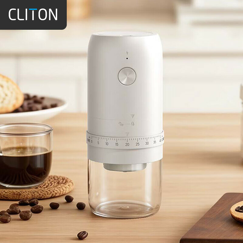 CLITON Electric Coffee Grinder Adjustable Coffee Bean Grinding Machine Portable Hand Drip Hand Grinder Coffee Machine Grinder