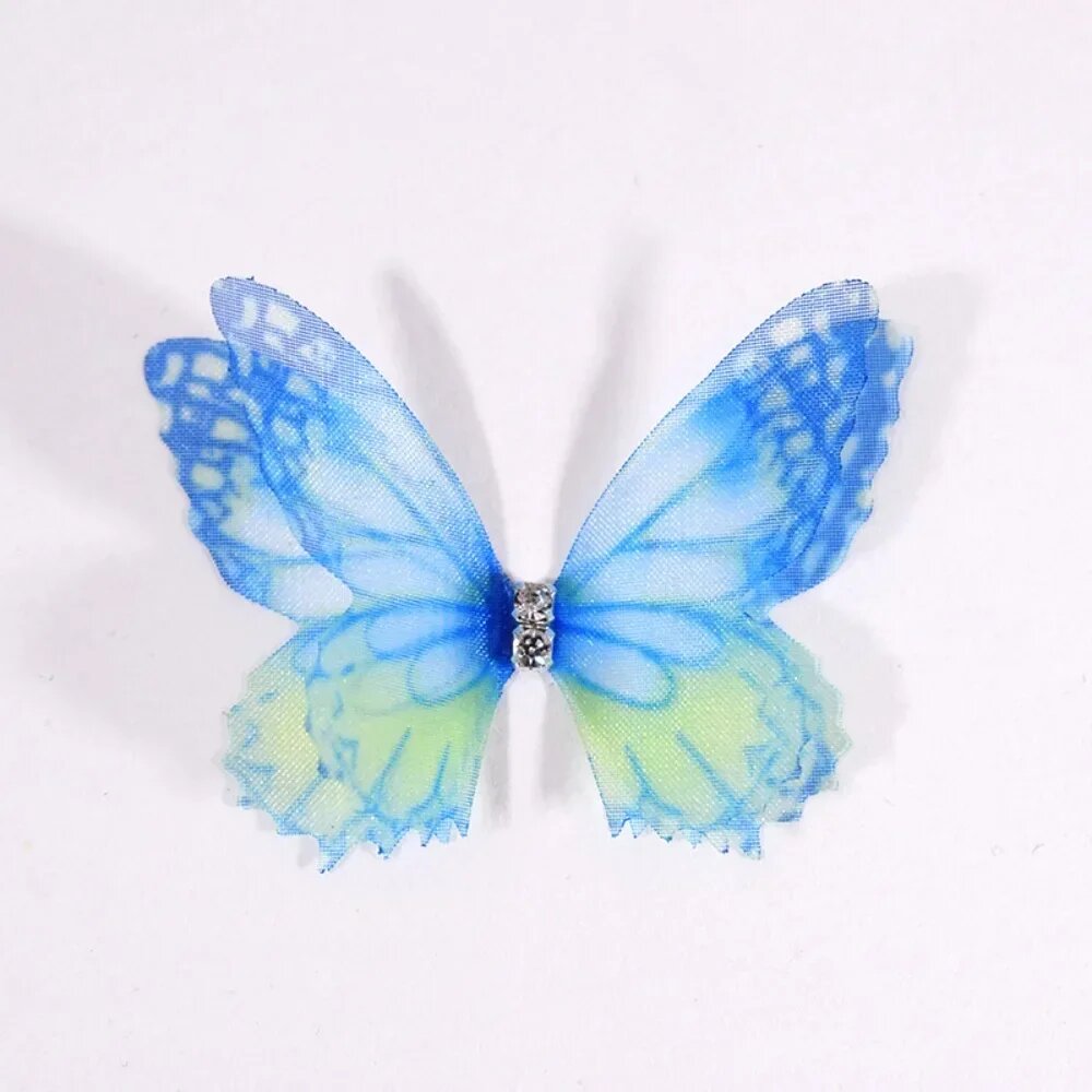 50 шт. Аппликации бабочки из органзы