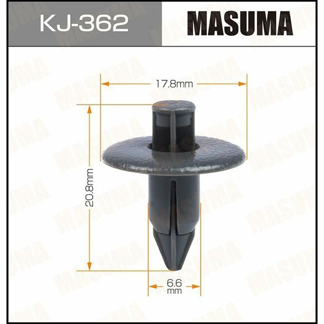 Клипса автомобильная (автокрепеж) для японских автомобилей Masuma KJ-362 50шт.