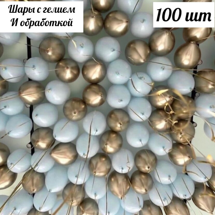Шары с гелием под потолок для мальчика, мужчины, мужа, папы, на День Рождение, на выписку "Небосвод" 100 шт.