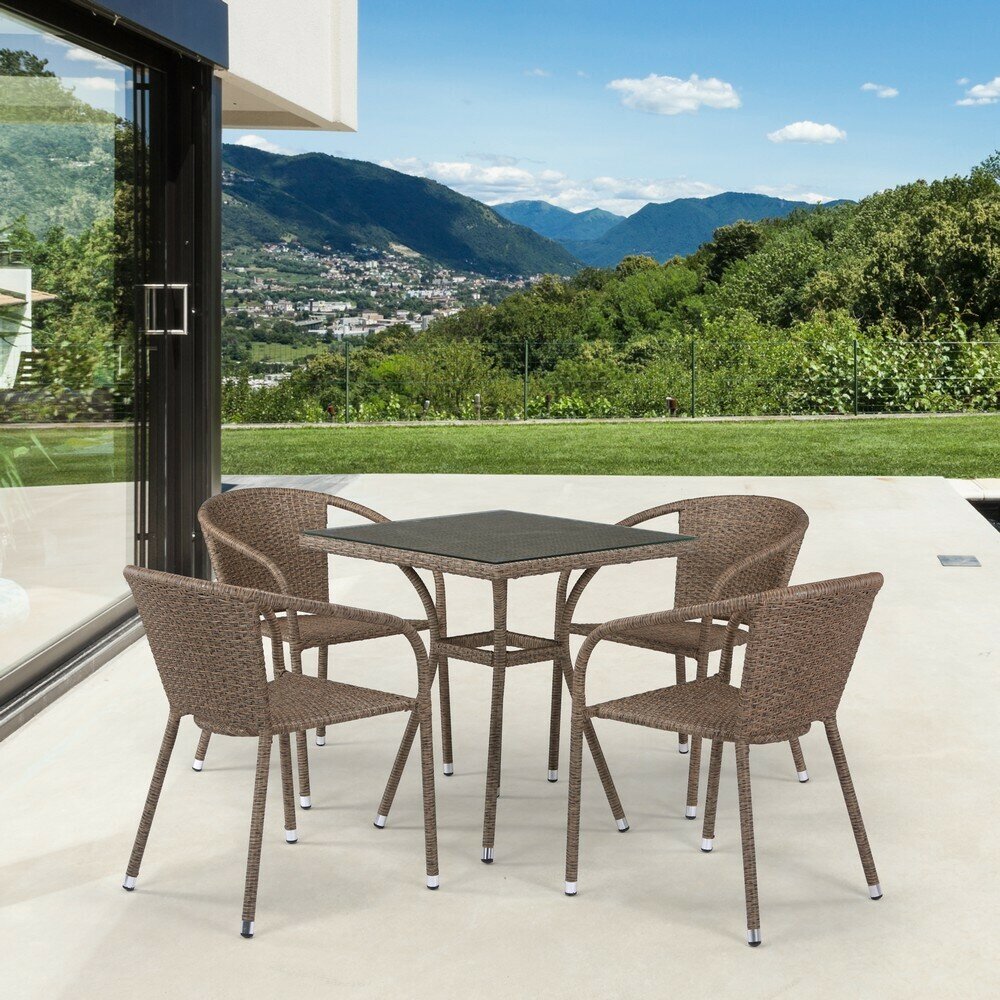 Комплект мебели 4+1T282BNT/Y137C-W56 Light Brown 4Pcs (Afina Garden)