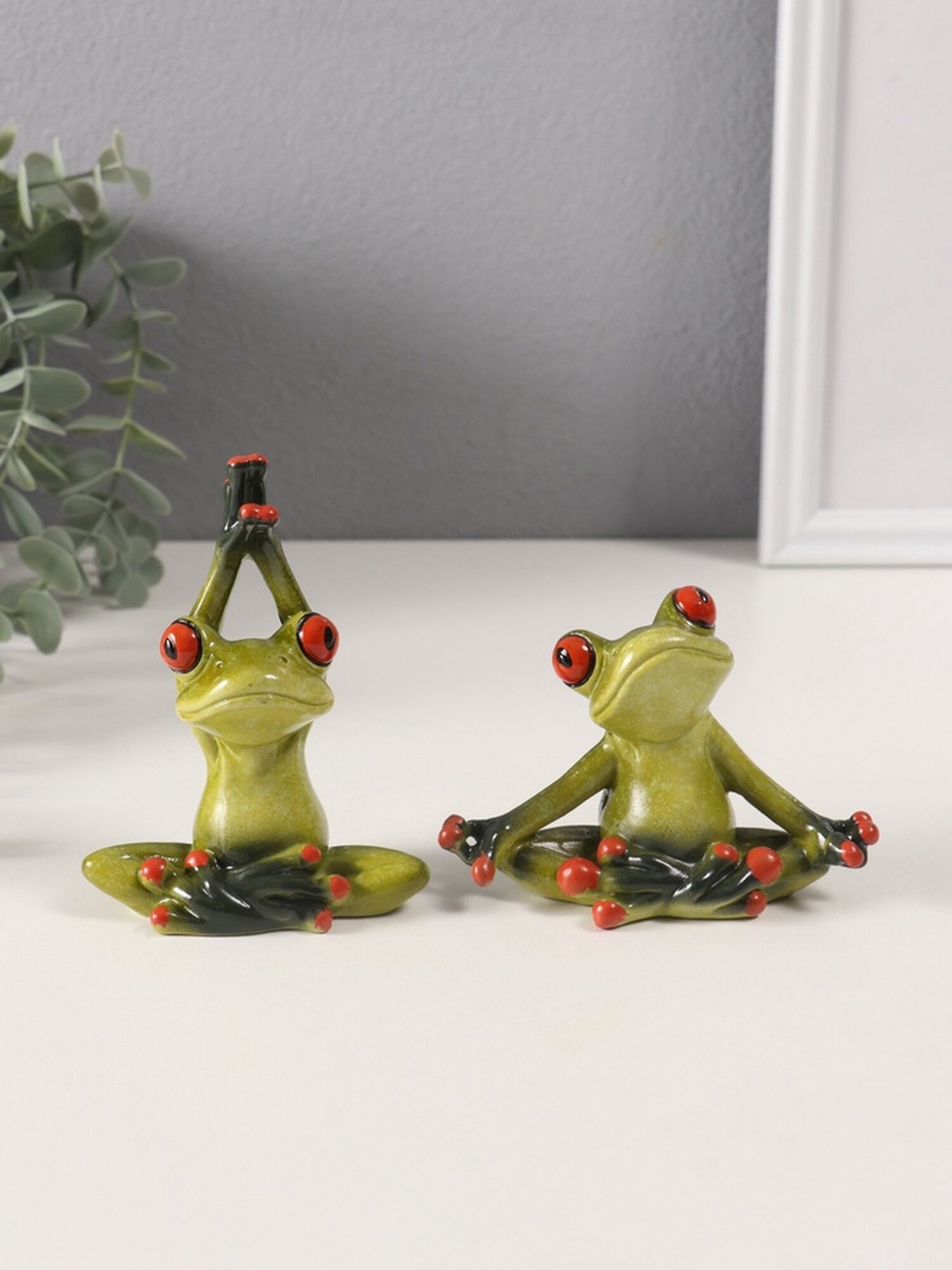 Фигурка полистоун лак «Лягушка: йог», 7×9.5×4 см, микс