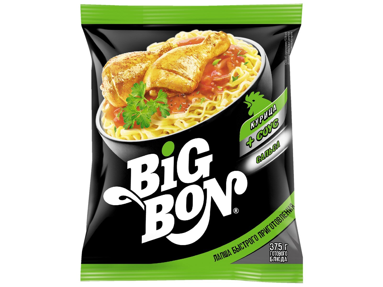 Лапша быстрого приготовления Big Bon Курица + соус Сальса, 75г