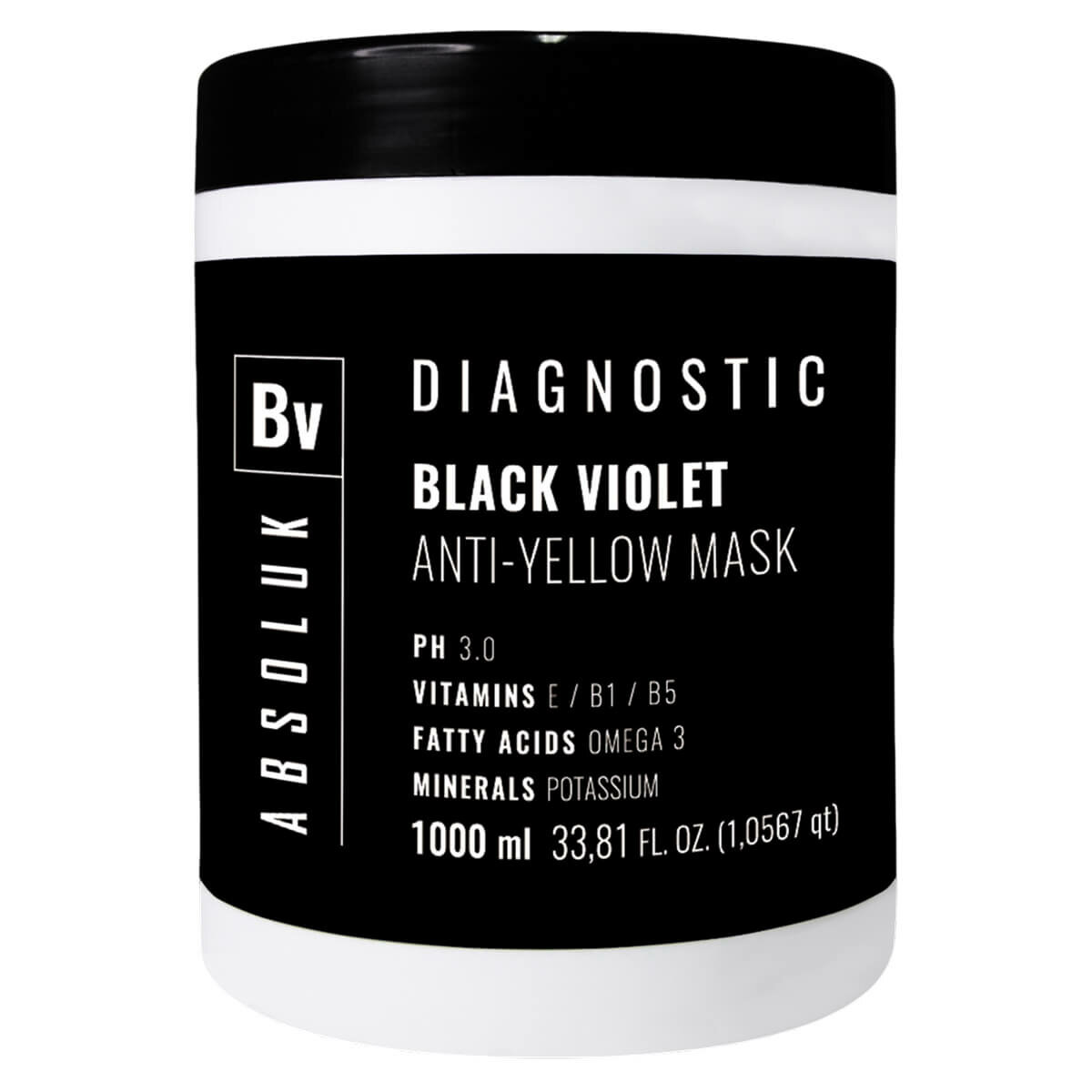 Маска анти-жёлтая для осветленных волос Absoluk Diagnostic Black Violet Anti-Yellow Mask, 1000 мл