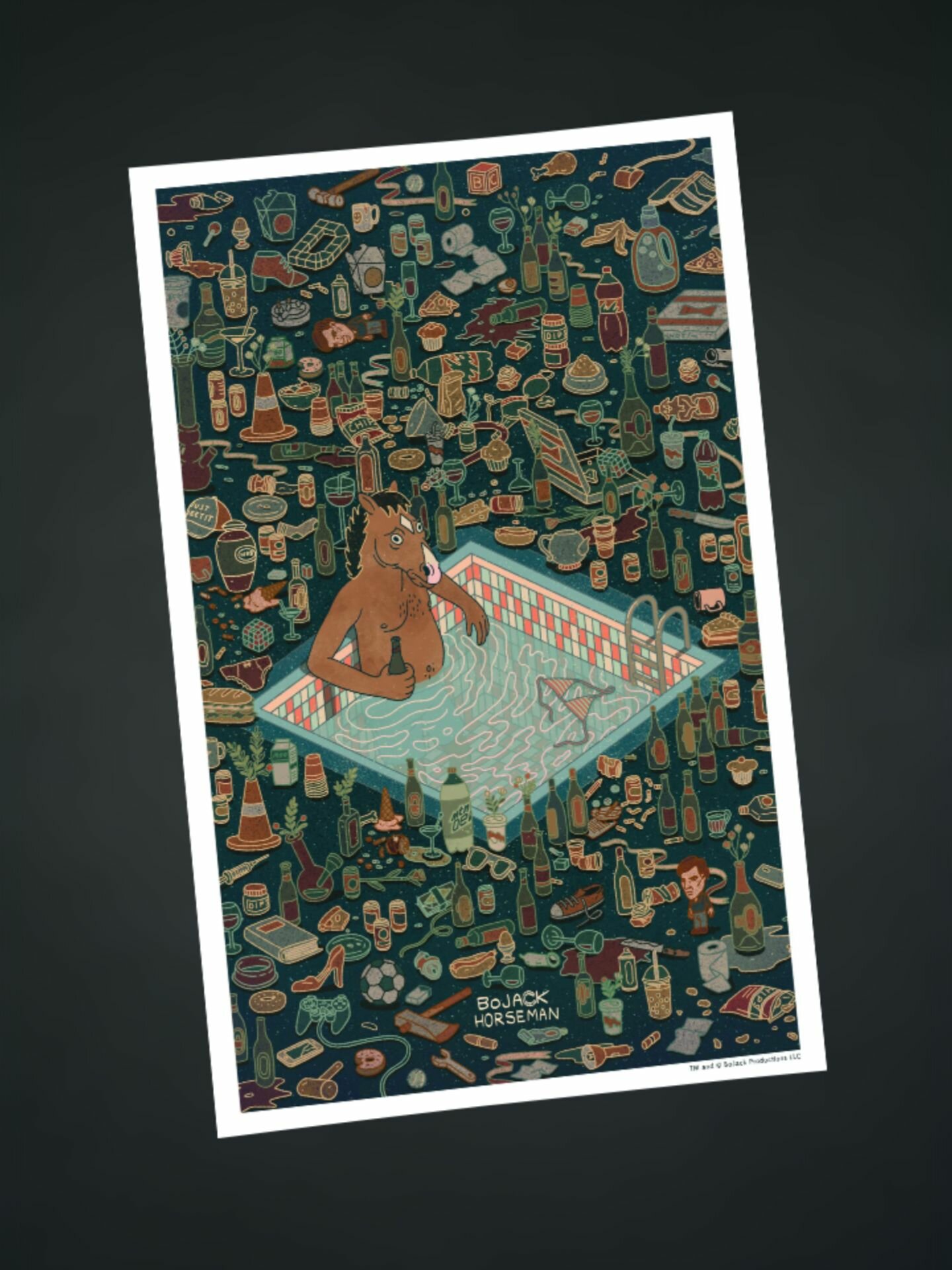 Постер "Конь Бо-Джек" в стиле pinterest, формат А3, 297 х 420 мм, глянцевый
