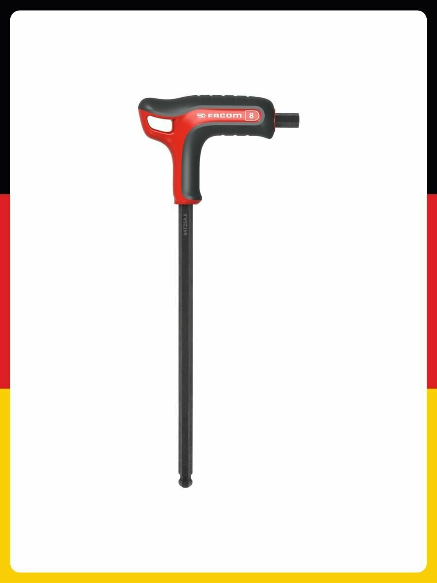 Шестигранная отвертка Facom, с Т-образной рукояткой и шаровой головкой, шестигранник: 8 мм