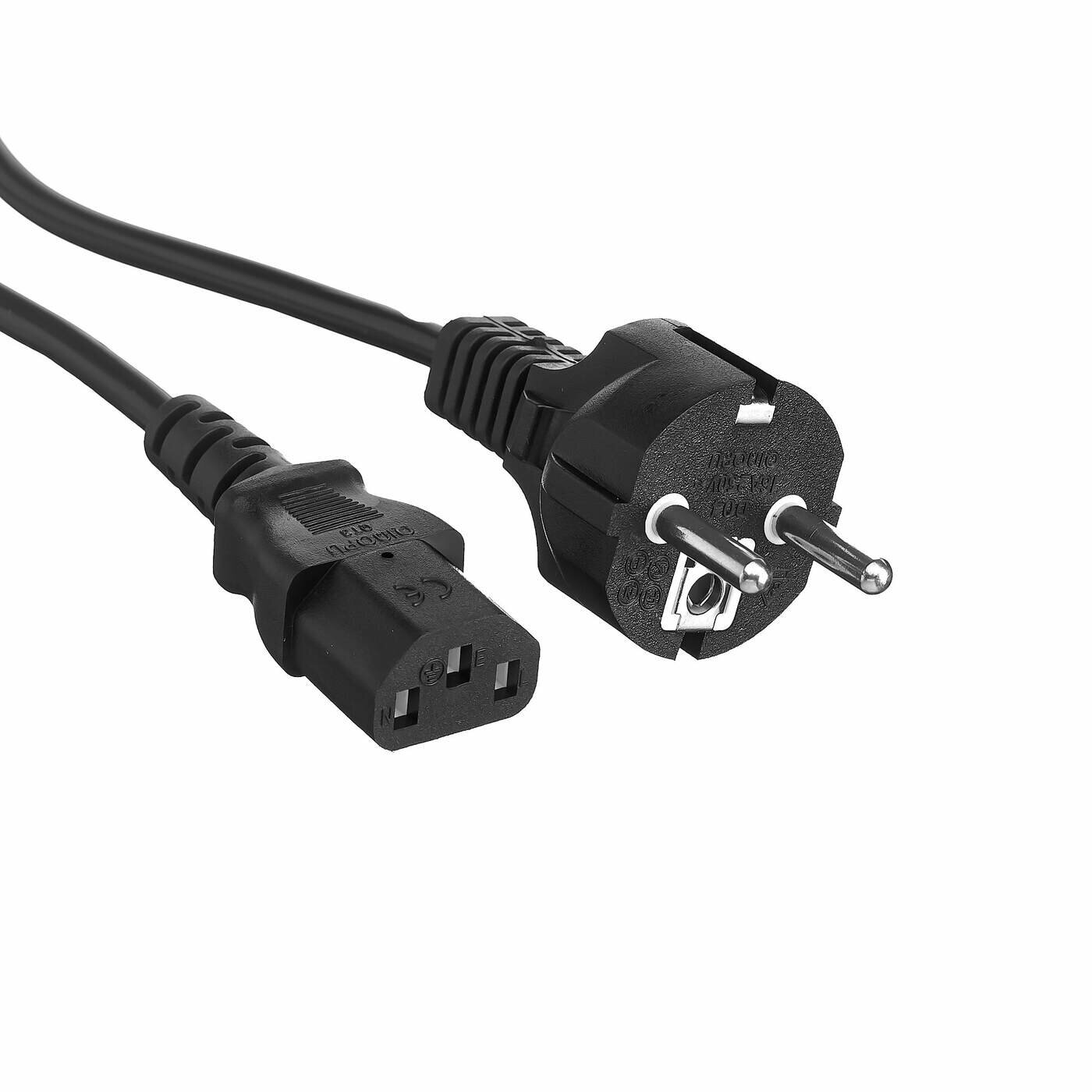 Кабель питания ExeGate PC-1 2 OfficePC 450W Евровилка Schuko- С13 черный 1.2м 264333