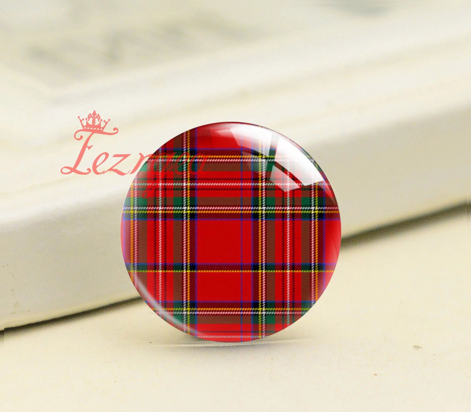 Круглые стеклянные кабошоны с изображением буйвола Fezrgea Красный, 20mm--10pcs, I