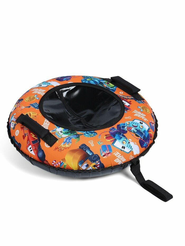 Тюбинг – ватрушка «Машинки», диаметр чехла 70 см, оранжевая, чёрная, Winter Star