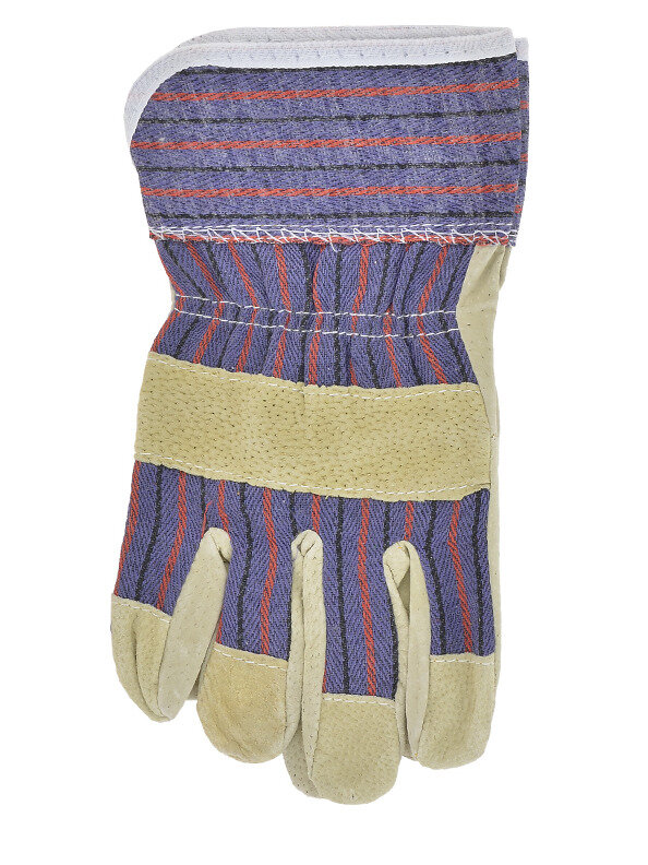 Перчатки STAYER "MASTER" рабочие комбинированные кожаные из спилка с тиснением, XL