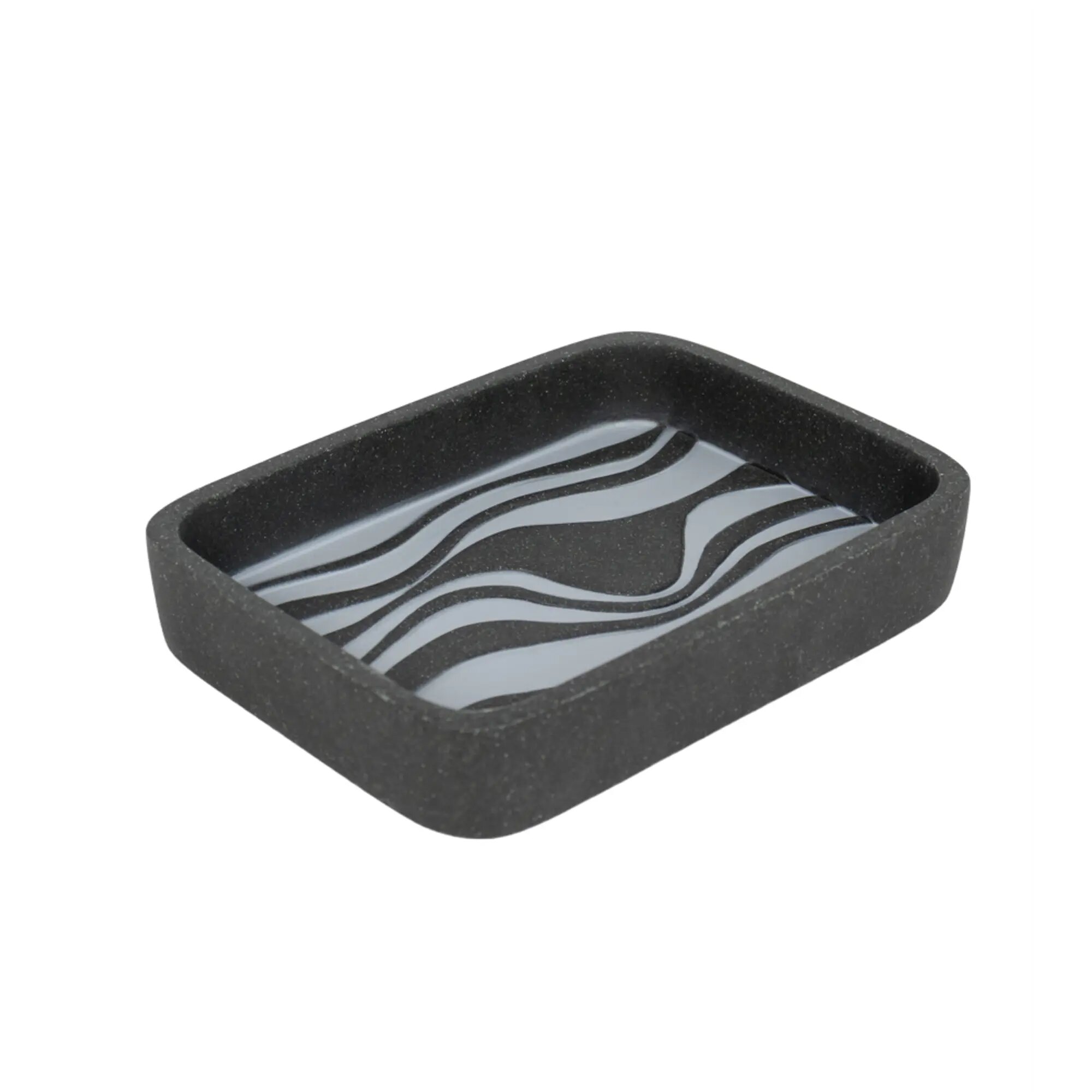 Акцент мыльница из полирезины черная для ванной комнаты компактная подставка для мыла