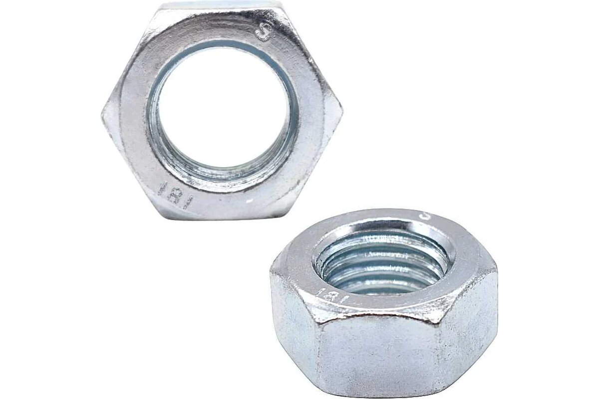 Гайка левая резьба М6 DIN 934, высокопрочная к. п.8 ОЦ, набор 10 шт для крепежа