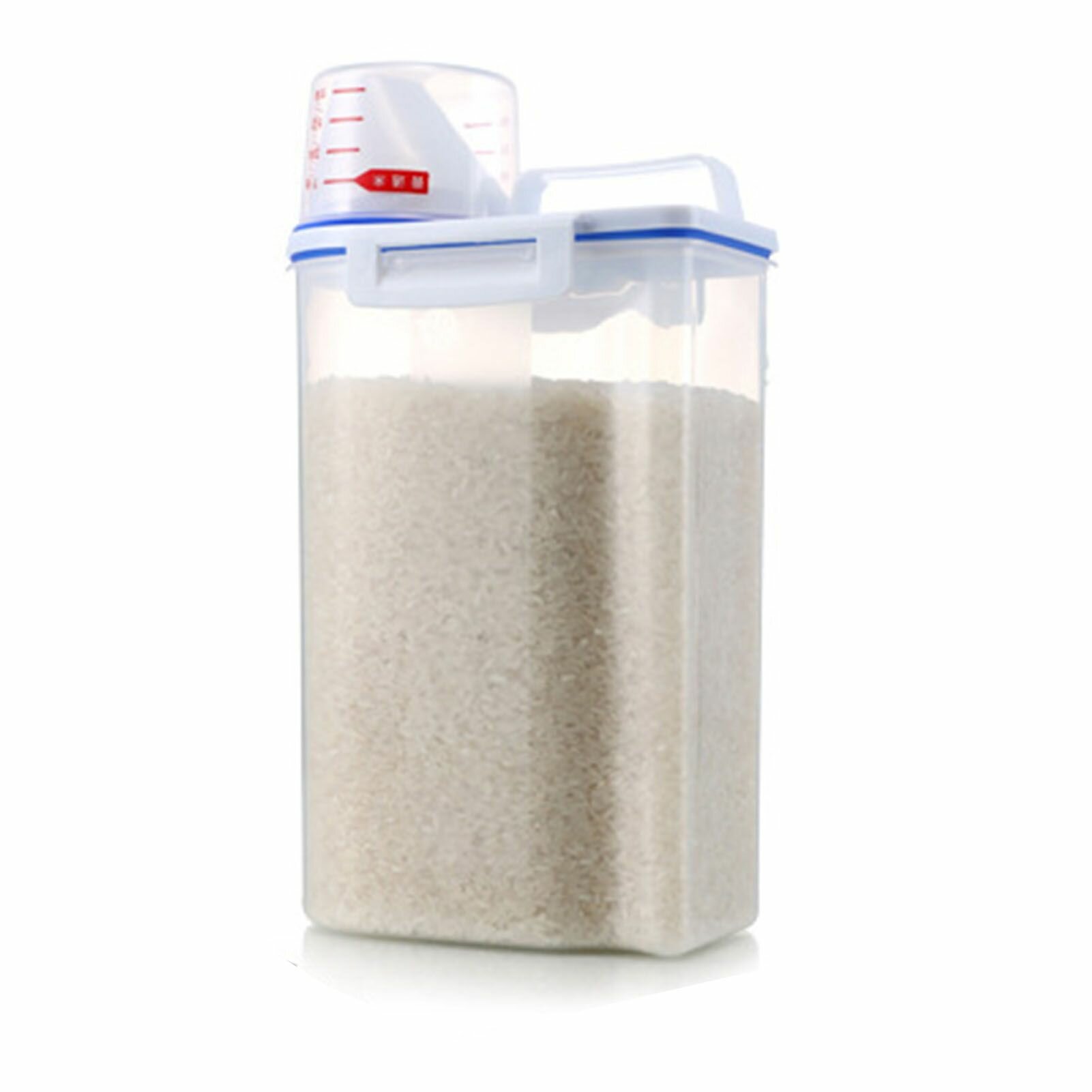 Бочка для хранения риса емкостью 2 кг, не содержит BPA, герметичный контейнер для круп с мерной крышкой для орехов из зерновой муки