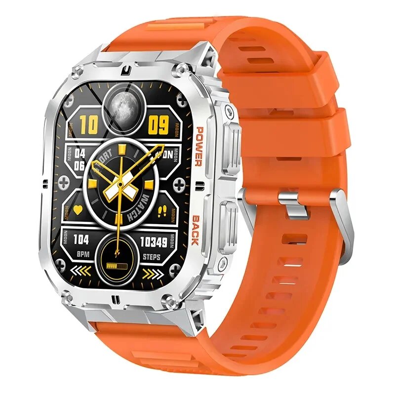 Smart Watch Men Bluetooth Call 1.96inch AMOLED Screen Compass AI Voice Health Monitor Sport Fitness Tracker K61 Pro Smartwatch