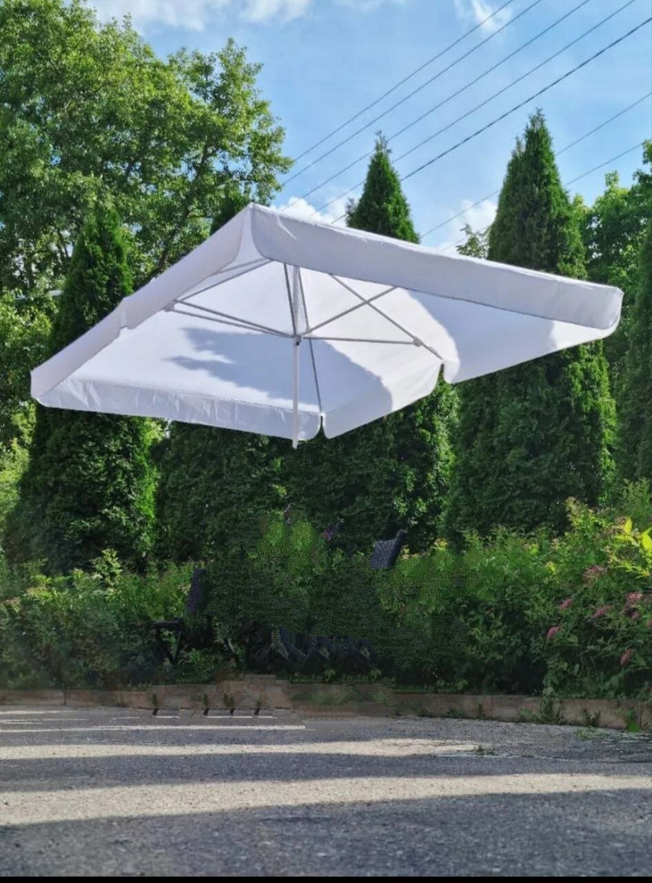 Тент(ткань)для зонта "Руслана", 2x3 м, 6 спиц, оксфорд 300 PU, белый