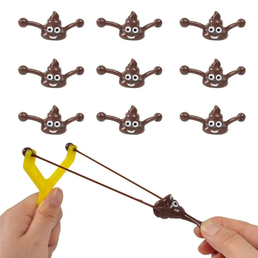 Игрушка выстрел с откатами медленного нажатия slingshot/10 пуль кала + пластмассовый рогатка случайного цвета