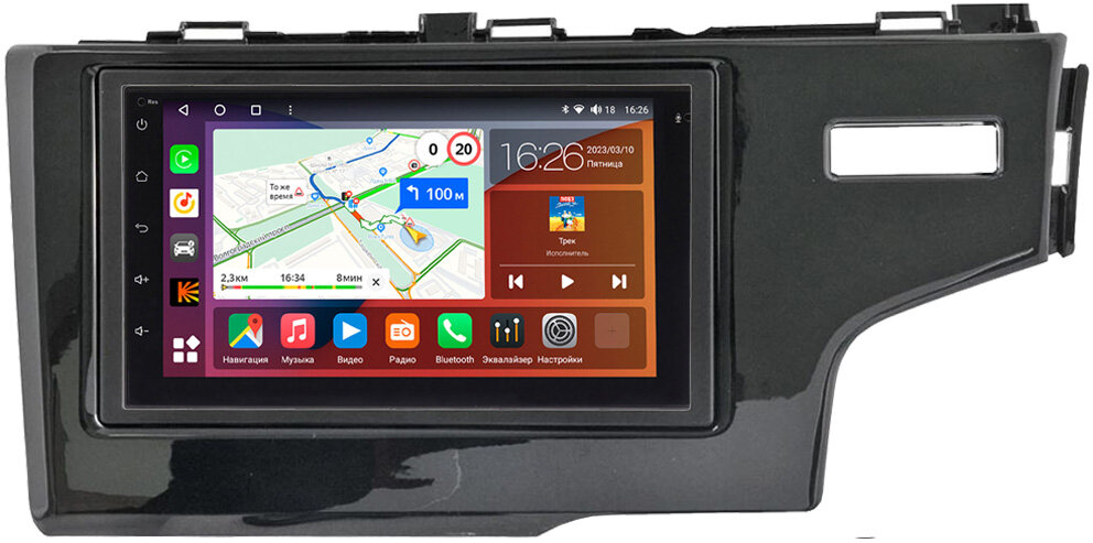 Штатная магнитола Honda Fit 3 2013-2020 (глянцевая, правый руль без SRS) Canbox H-Line 4479-RP-11-508-265 Android 10 (4G-SIM, 8/128, DSP, QLed)