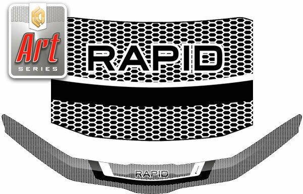 Дефлектор капота для Skoda Rapid 2020-н. в. Серия Art черная