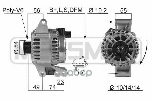 Генератор FORD FIESTA V (JH_, JD_) 1.3 [2001/11-2008/06] 1479818 Era арт. 210359