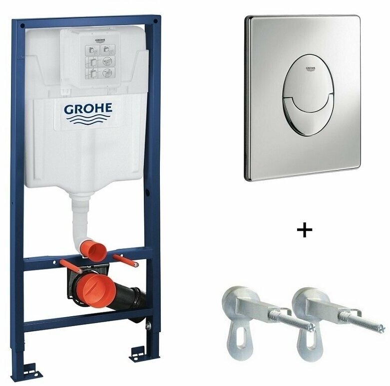 Система инсталляции для унитаза Rapid SL GROHE с панелью смыва Skate Air, комплект 3-в-1 38721001