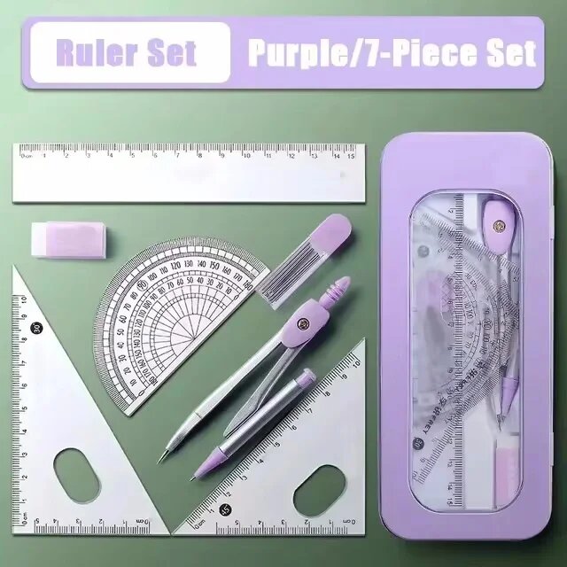 Канцелярский набор из 7 предметов purple