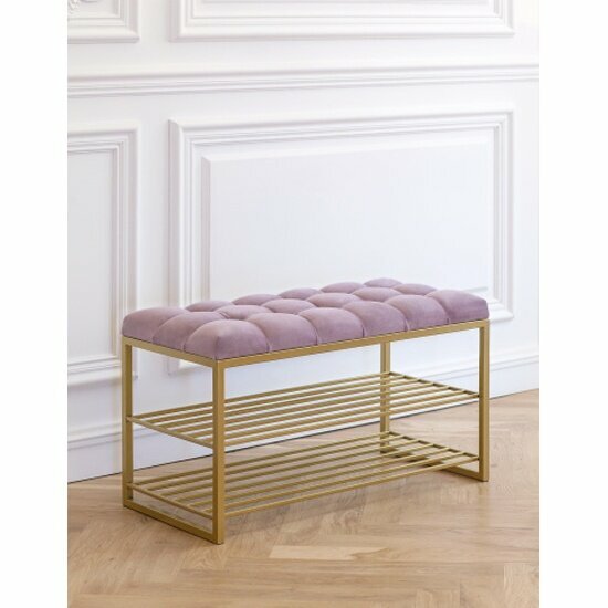 Обувница Greenween GARDA, золотой, Dusty Pink, каретная стяжка