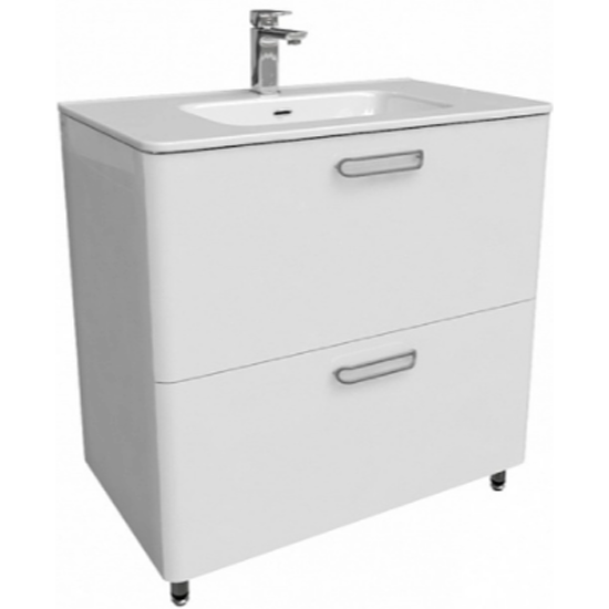 Тумба с умывальником напольная Iddis BRI80WFi95K Brick белая 80 см