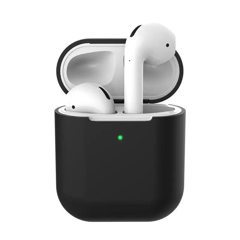 Чехол силиконовый для Airpods 2, черный (15)