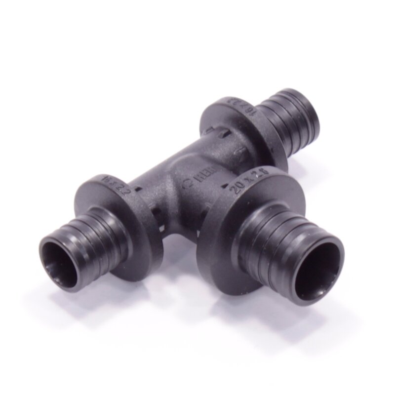 Тройник 16-20-16, Rehau RAUTITAN, PX, надв. гильза-надв. гильза, полифениленсульфон