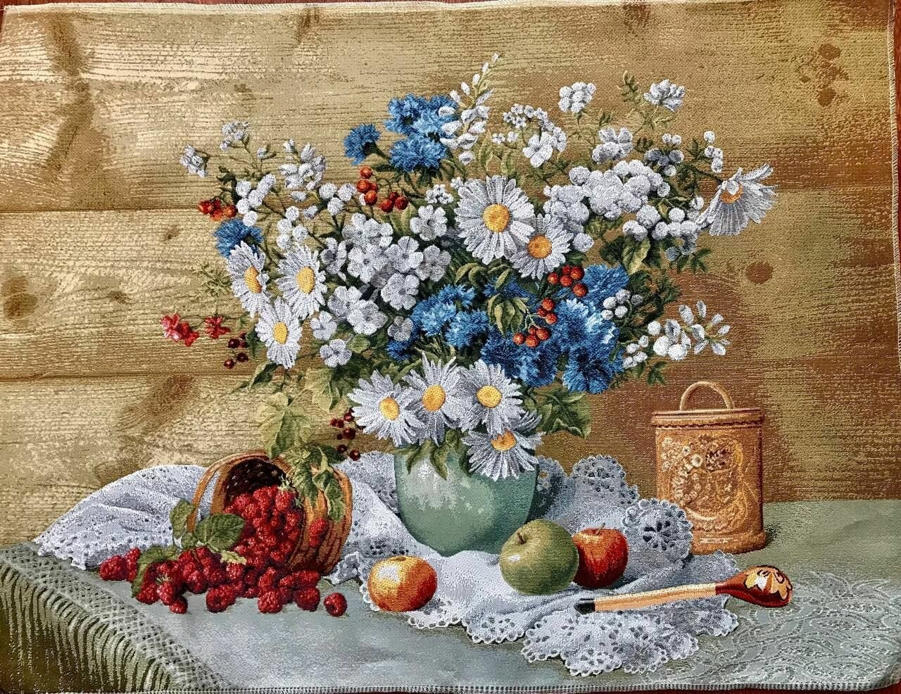 Гобелен, гобелен без рамы 97х70 см / "Подарок бабушке"