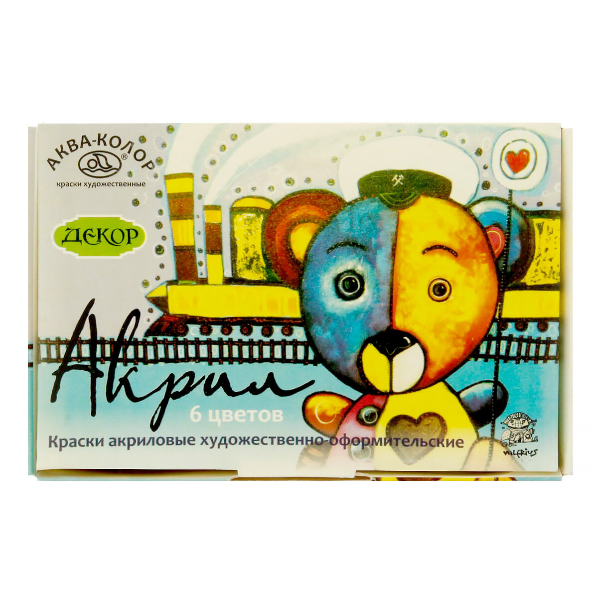 Набор акриловых красок "Аква-колор" художественно-оформительский 6 цв. х 20 мл К4828