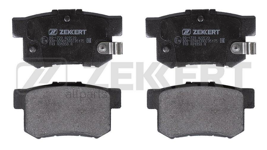 ZEKKERT BS-1720 Колодки торм. диск. задн. Honda Accord IV-VII 90- Civic VII-IX 00- CR-V 96- Great Wall Hover H6 1