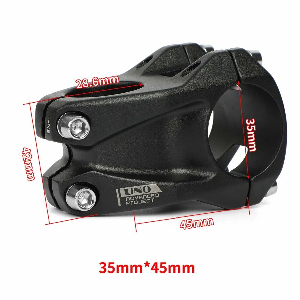 Велосипедный вынос руля UNO 35/45 мм матовый черный 35x45mm stem