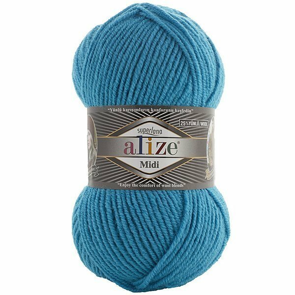Пряжа Alize SUPERLANA MIDI 484 гол. бирюза (5 мотков)