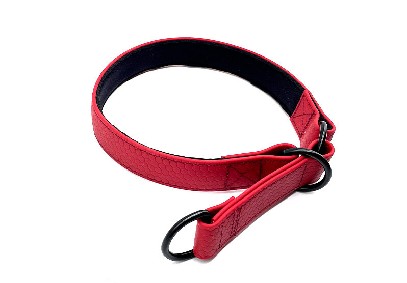 Ошейник полуудавка из биотана гриппи с подкладкой из неопрена винный шир.25 мм размер L (45-50 см)