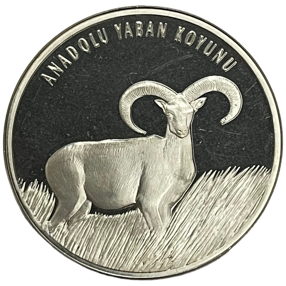 Турция 20 новых лир 2005 г. (Дикая природа - Анатолийский муфлон) (Proof)