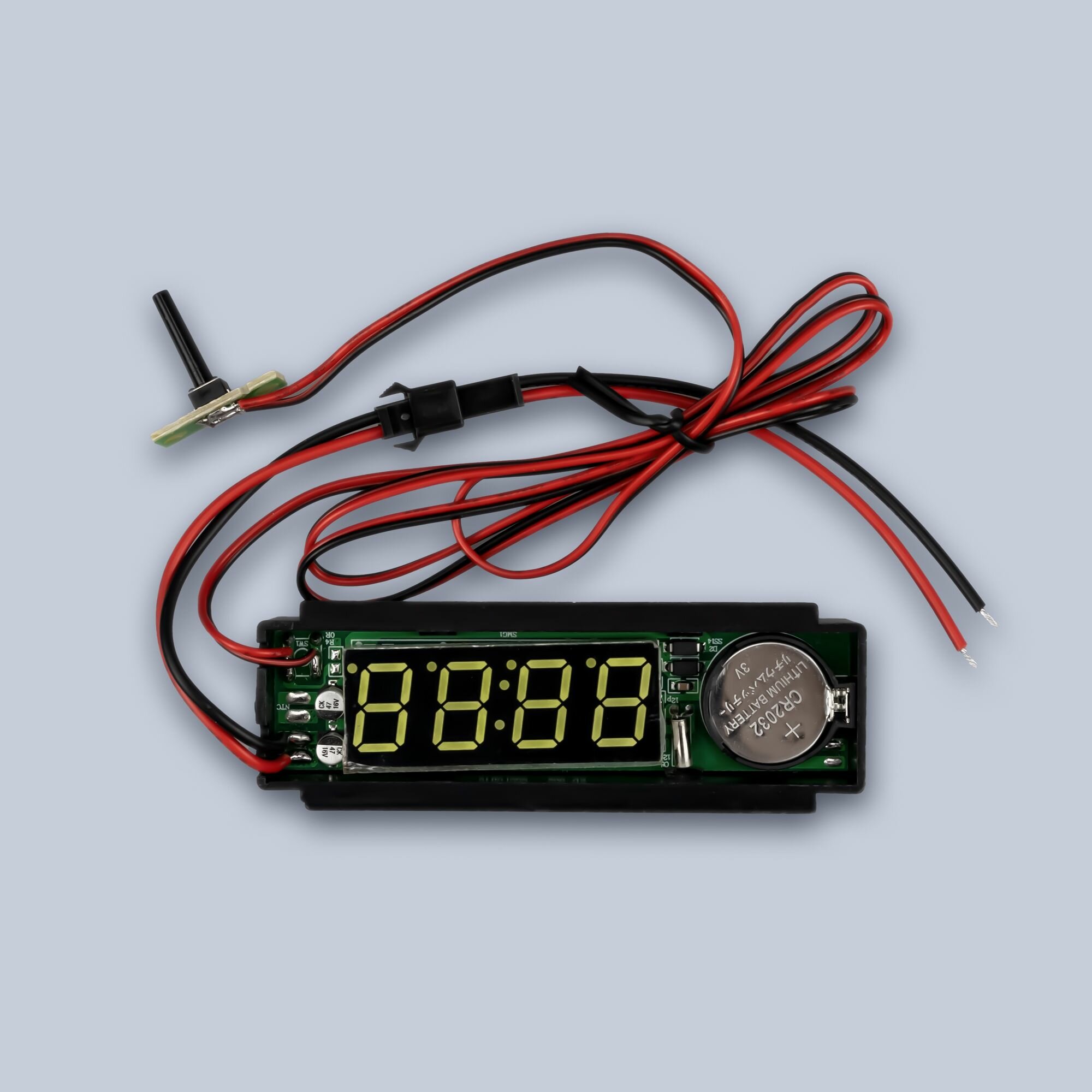 Часы миниатюрные Eleganz 12в для зеркал, светодиодный индикатор 0,4вт, 1 шт.