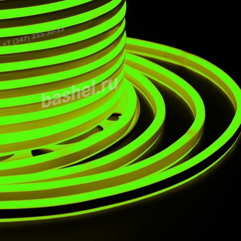 Гибкий неон LED SMD, компактный 7х12 мм, двусторонний, зелёный, 120 LED/м, 220V, Neon-Night