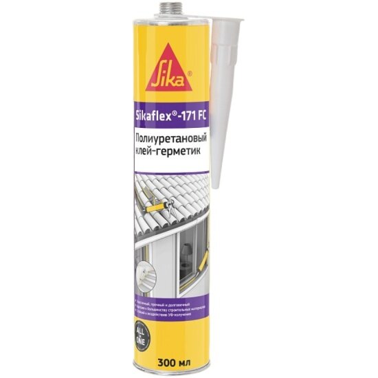 Клей-герметик полиуретановый универсальный Sika flex-171 FC, белый, 300мл