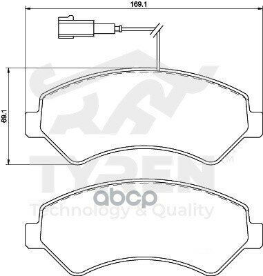 Колодки тормозные дисковые Citroen Jumper II 06>; Fiat Ducato III 06>; Peugeot Boxer II 06> TYREN арт. TYR1211581