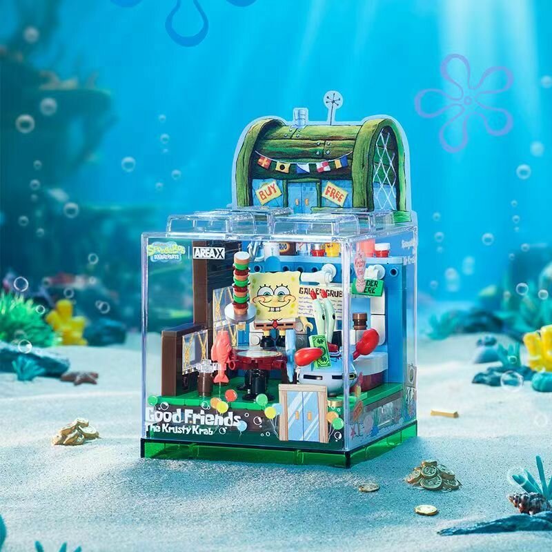 Конструктор AREA-X Губка Боб, Губка Боб Квадратные Штаны, Spongebob Square, Подарок на день рождения, Детские игрушки, Детские игрушки