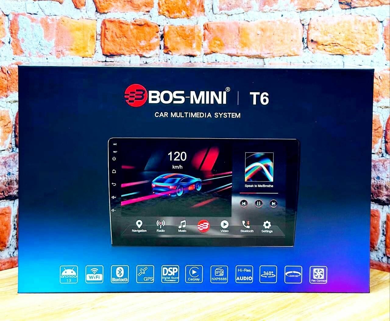 Автомобильная магнитола BOS-MINI T6, 4+64gb, 8-ядерная, 9 дюйм. С поддержкой камеры 360 градусов