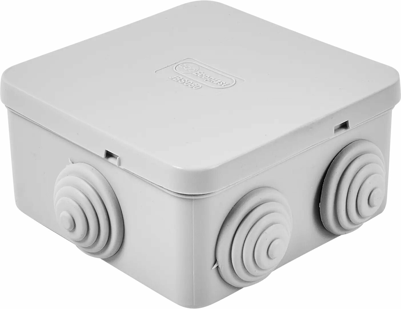 Распределительная коробка открытая LEXMAN 85x85x40 мм 6 вводов IP55 цвет серый